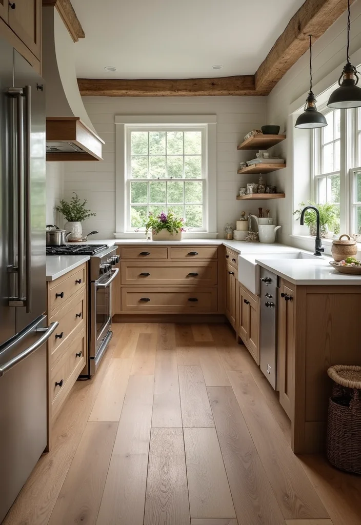 12 Farmhouse Kitchen Flooring Ideas for Rustic Durable Warmth - Curtainza